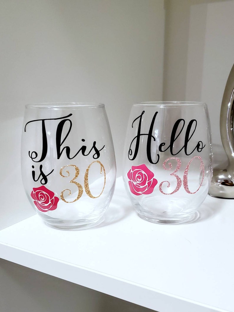 This is 30 Glitter Wine Glass • Birthday Wine Glass • 30th Birthday ...
