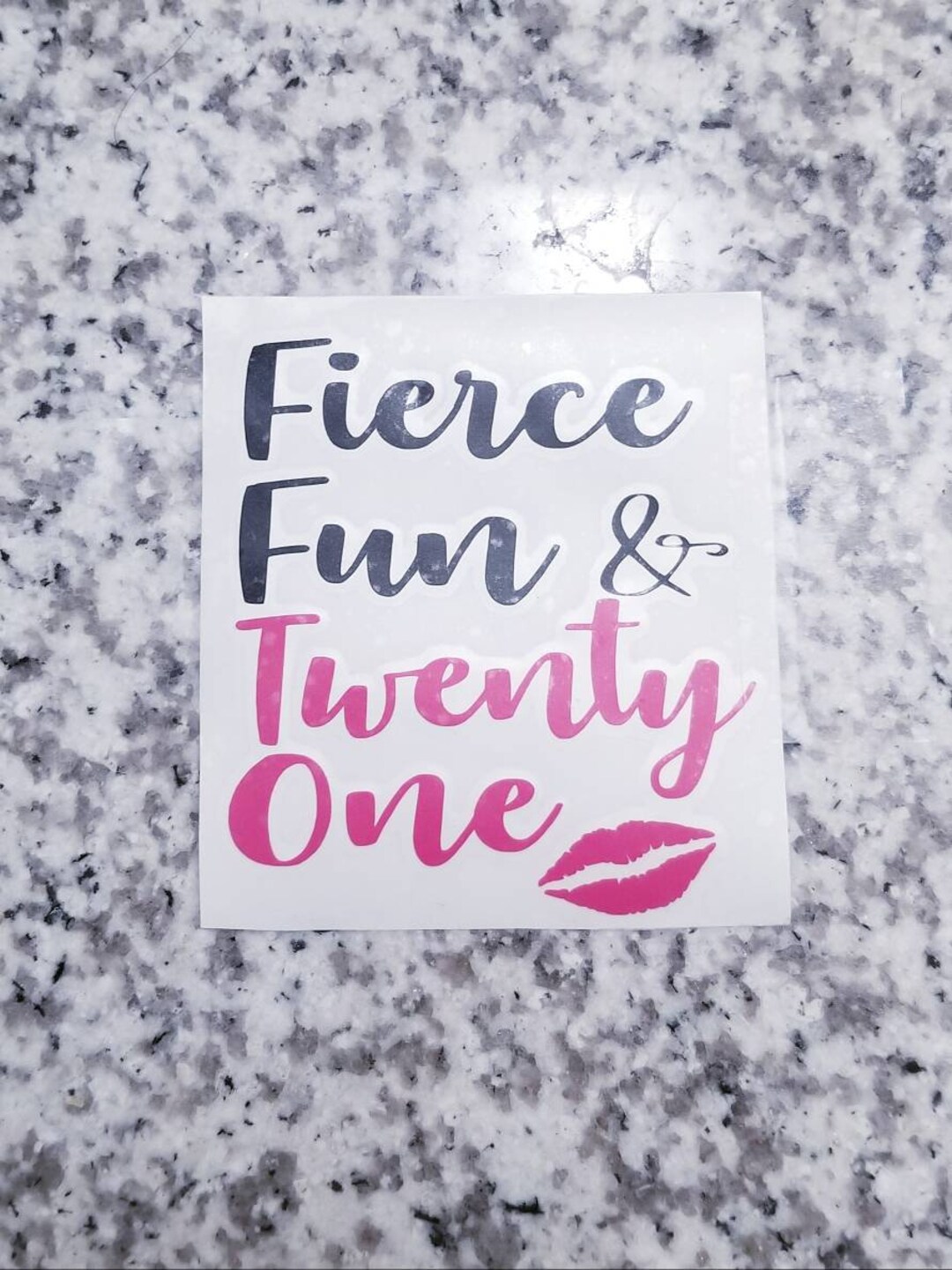 21st Birthday Decal • Birthday Decal Sticker • Fierce Fun 21 • Twenty ...