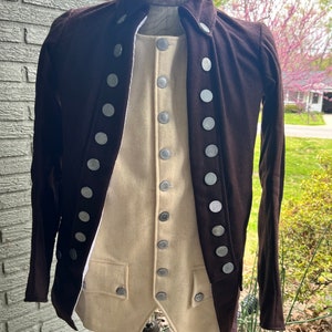 Men's 18th Century Colonial Jacket or Coatee With Turn Backs in Navy ...