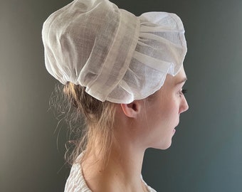 Net Lace Cap-18th Century Reproduction-white or Ivory-scallop Edge ...