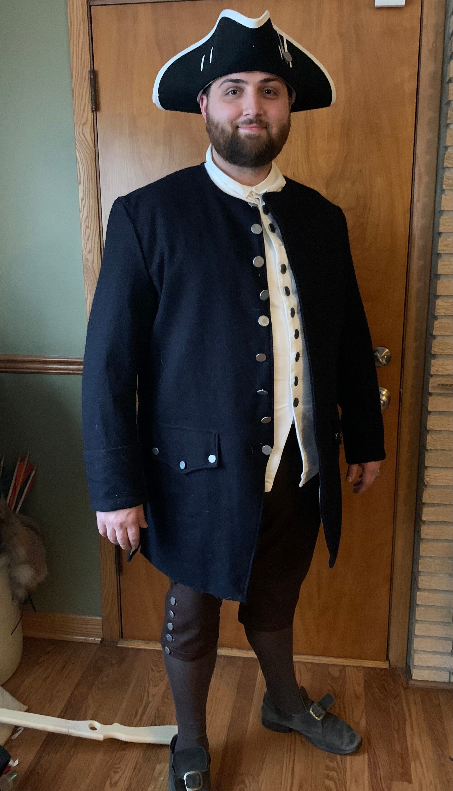 Men's 18th Century Colonial frock coat- navy blue, dark brown, black or ...