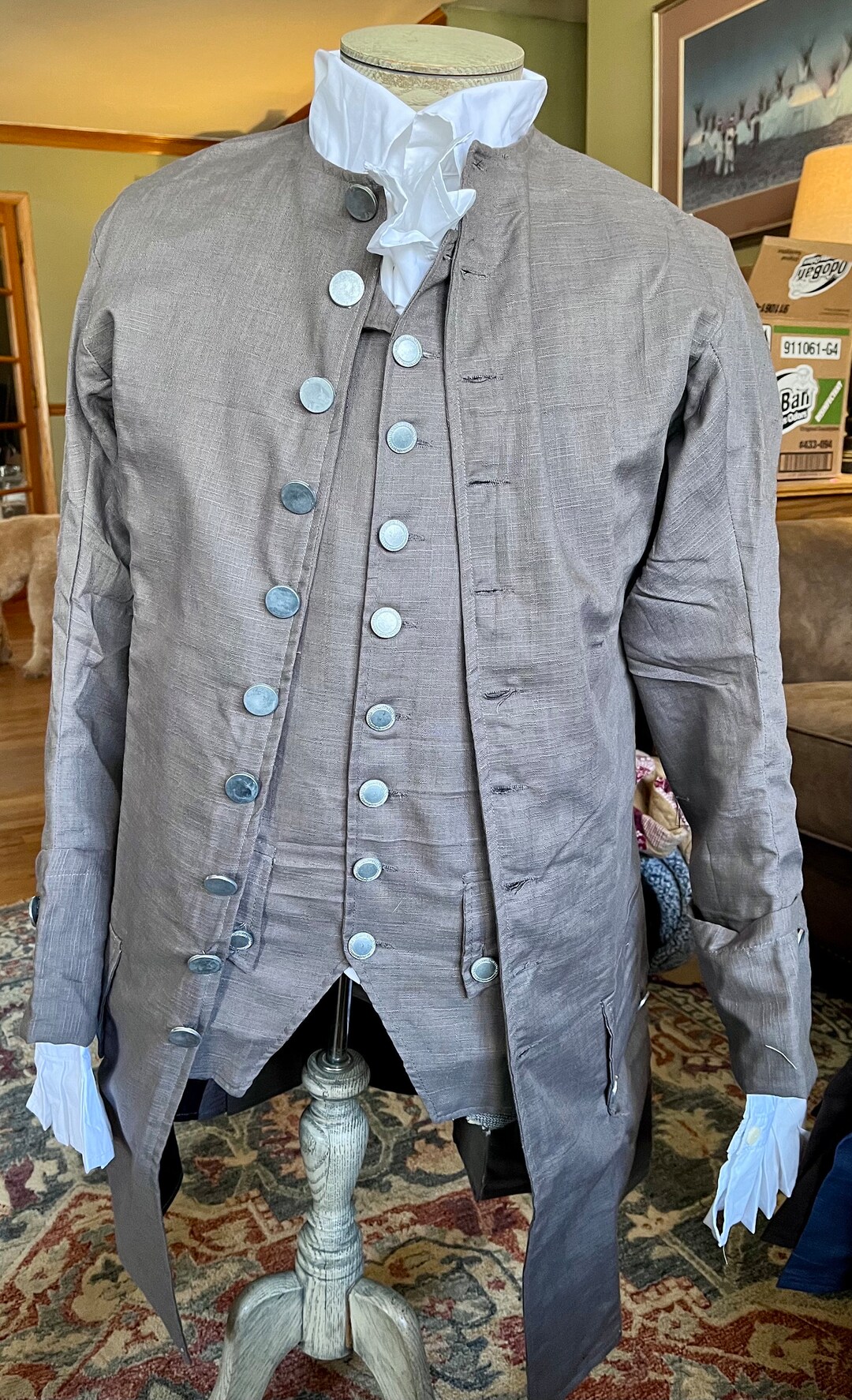 Men’s 18th Century Civilian Linen Gentleman’s Coat-ready to Ship **can ...