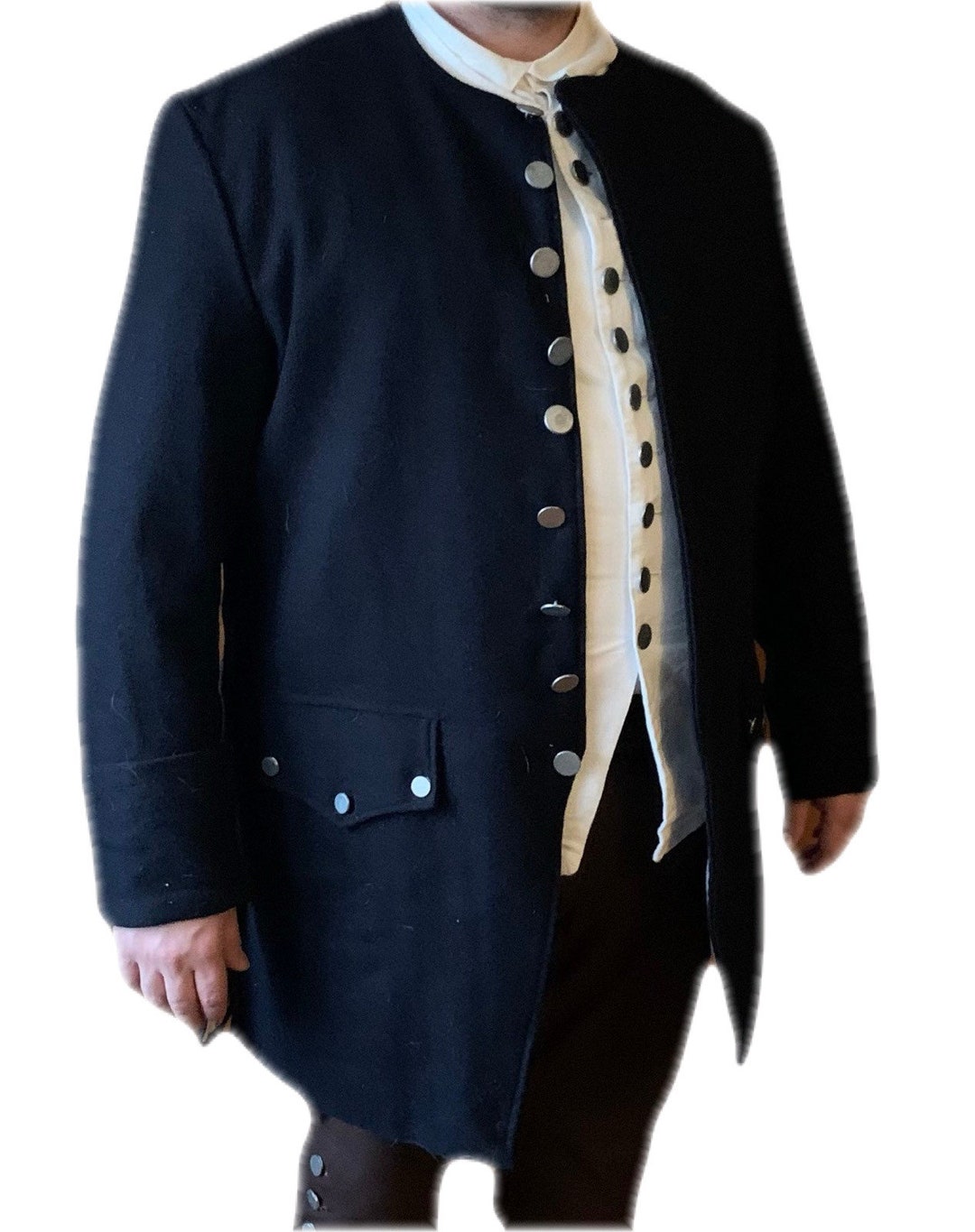 Men's 18th Century Colonial Jacket or Coatee Navy Blue, Dark Brown ...