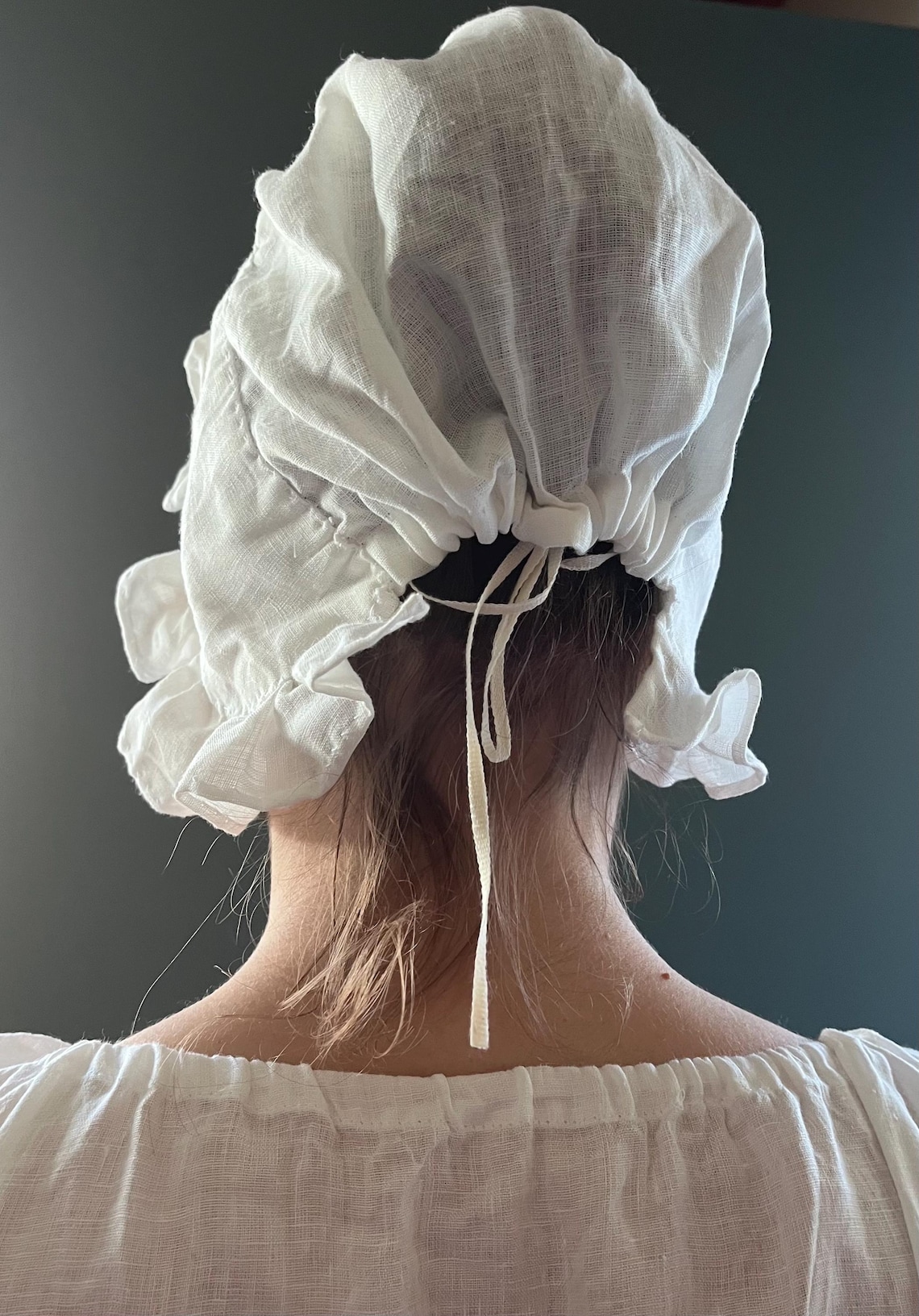 18th Century Ruffled Ear Cap - Bonnet “abigail” - Etsy
