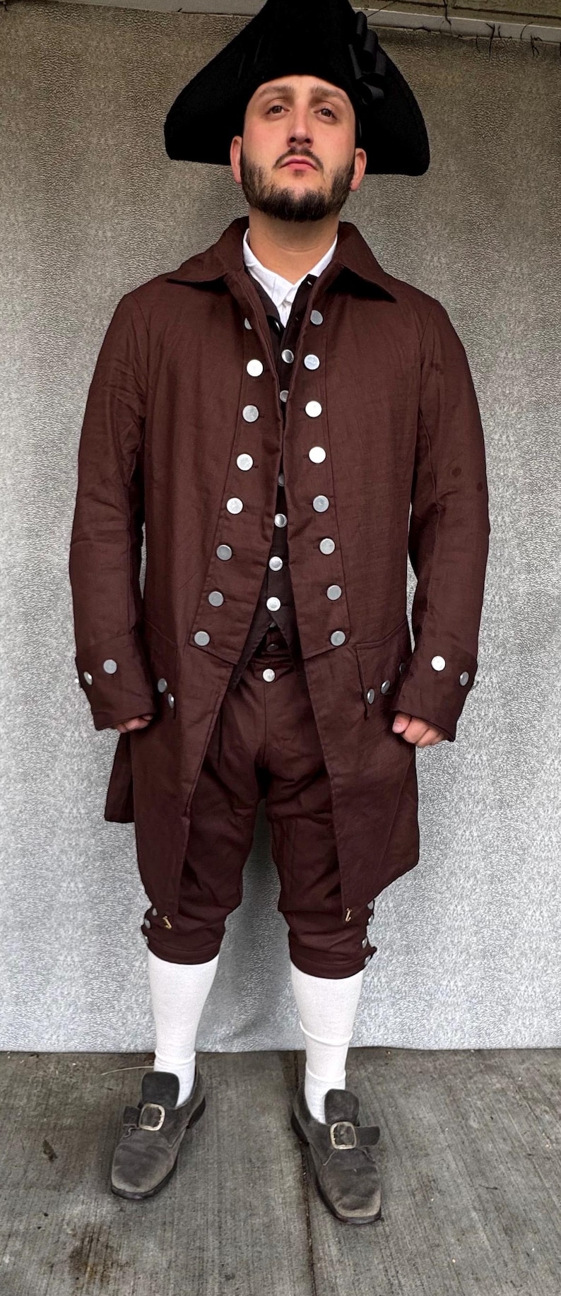 Men’s 18th Century Civilian Linen Gentleman’s Coat-with Collar. This ...