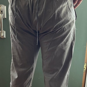 Men's Drop Front Colonial Pants for 18th Century in Grey Linen- Medium ...