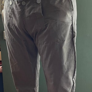 Men's Drop Front Colonial Pants for 18th Century in Grey Linen- Medium ...