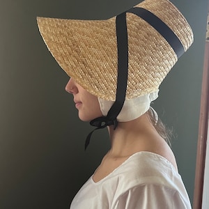 19th Century Poke Bonnet Straw - Plain No Decoration - Etsy