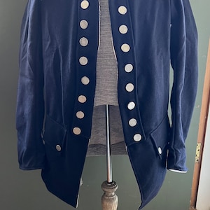 Men's 18th Century Colonial Jacket or Coatee With Turn Backs in Navy ...