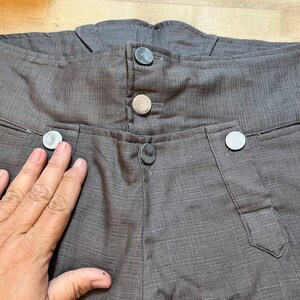 Men's Drop Front Colonial Pants for 18th Century in Grey Linen- Medium ...