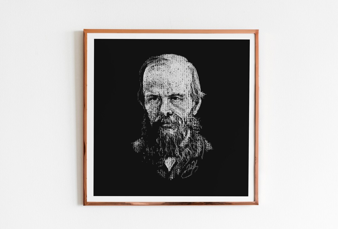 Dostoevsky Portrait Print, Signed - Famous Russian Author Decor ...