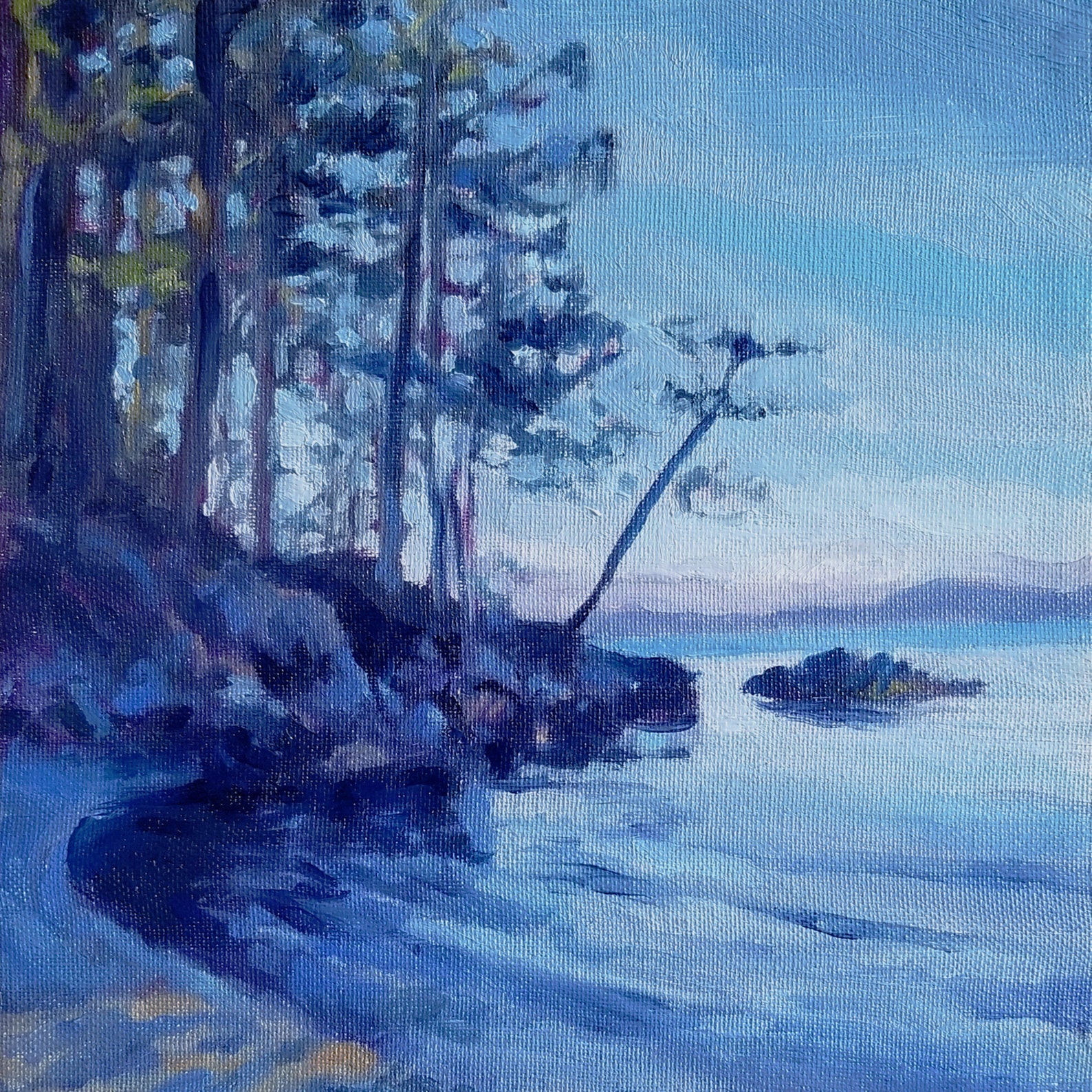 Anacortes Beach Oil Painting – 10x10 Coastal Landscape Art, PNW Artwork ...