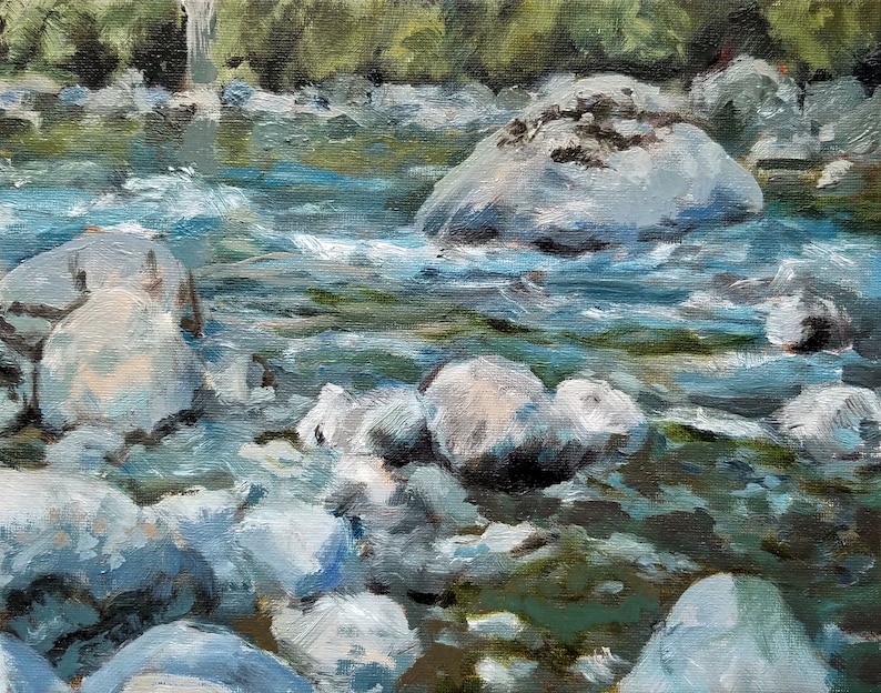 Green River Rocks Original 8x10" Canvas Painting | Oil Landscape Decor ...