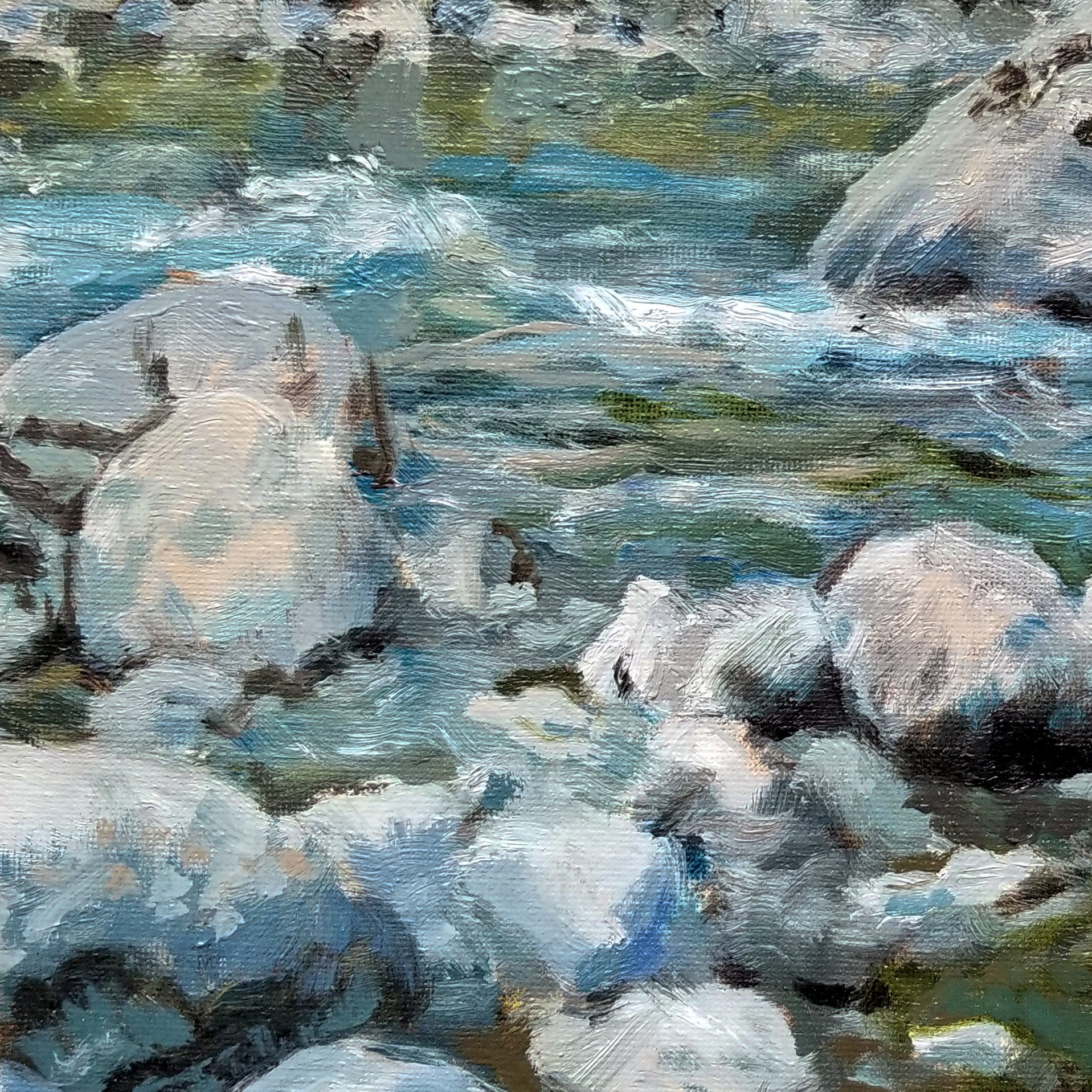 Green River Rocks Original 8x10" Canvas Painting | Oil Landscape Decor ...