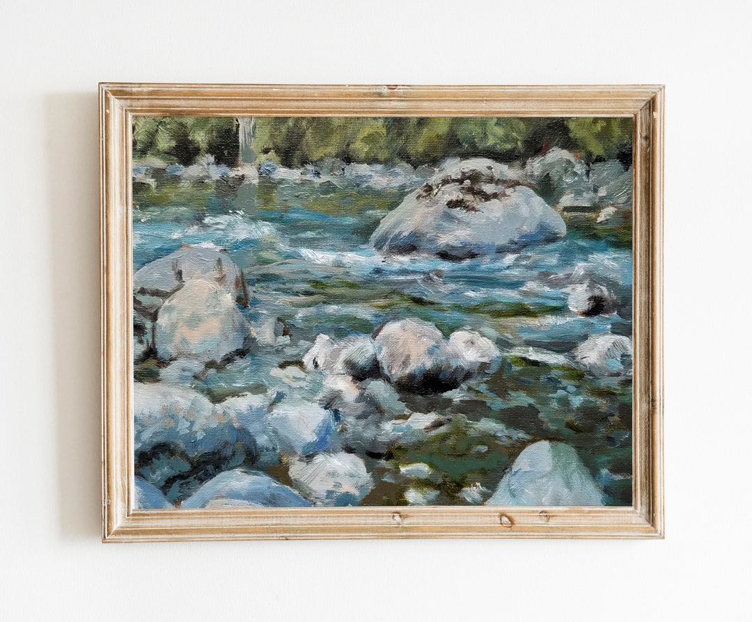Green River Rocks Original 8x10" Canvas Painting | Oil Landscape Decor ...