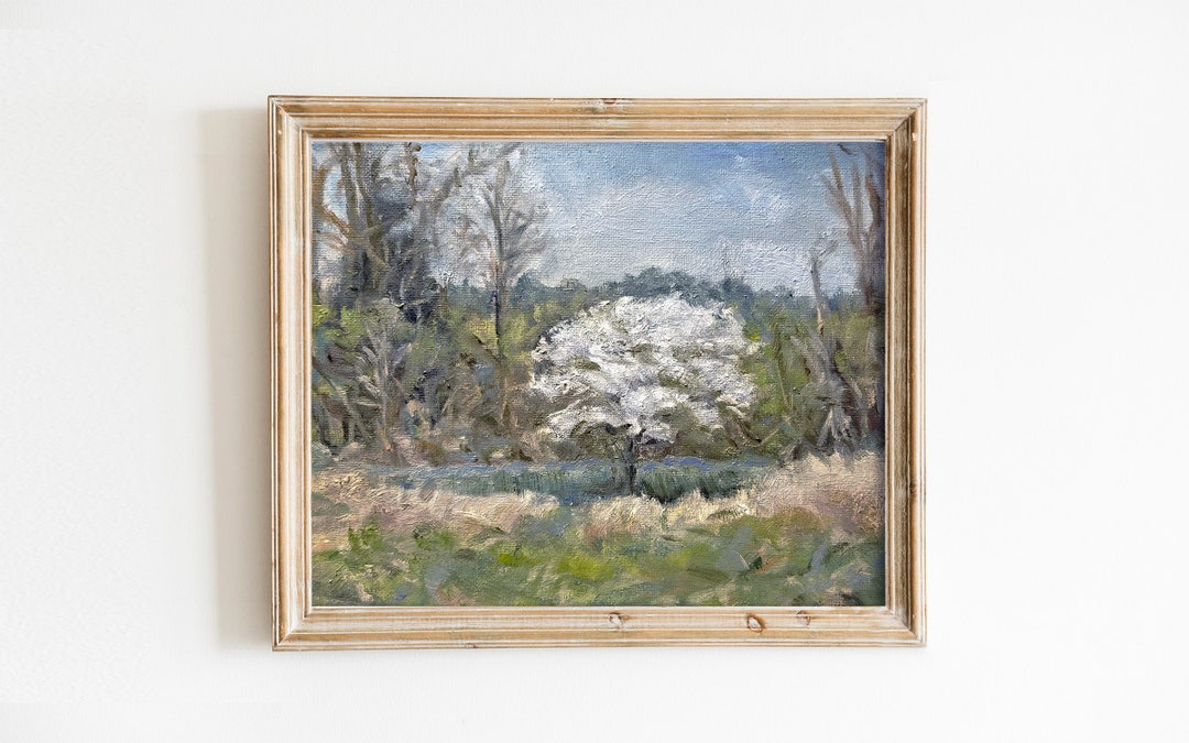 Spring Bloom Tree Painting Art Print, Signed - Floral Landscape Oil ...