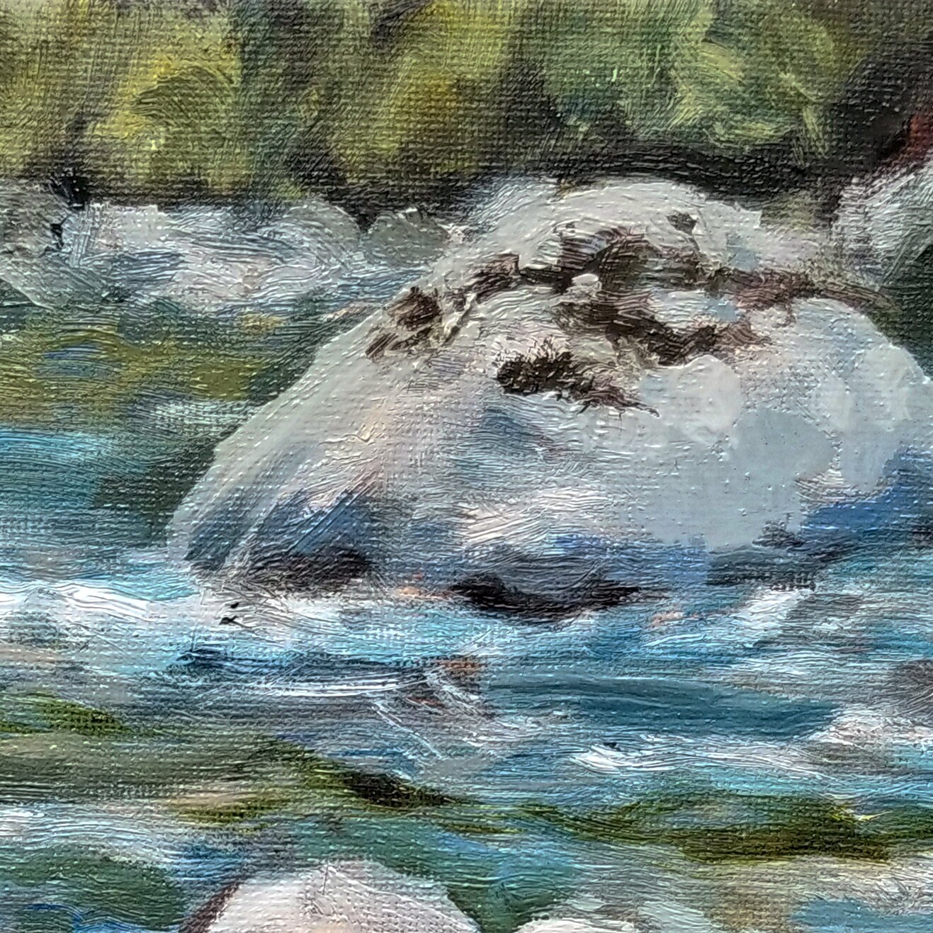 Green River Rocks Original 8x10" Canvas Painting | Oil Landscape Decor ...