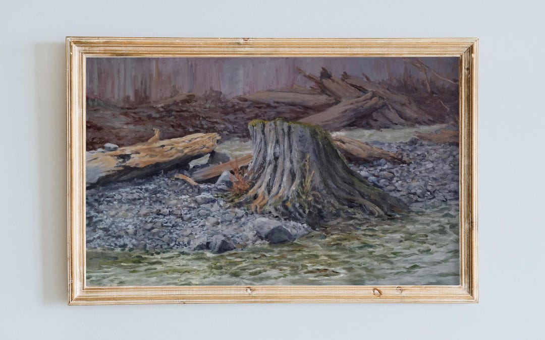 Tree Stump Art Print of Oil Painting - "remnant" Signed, Quality ...