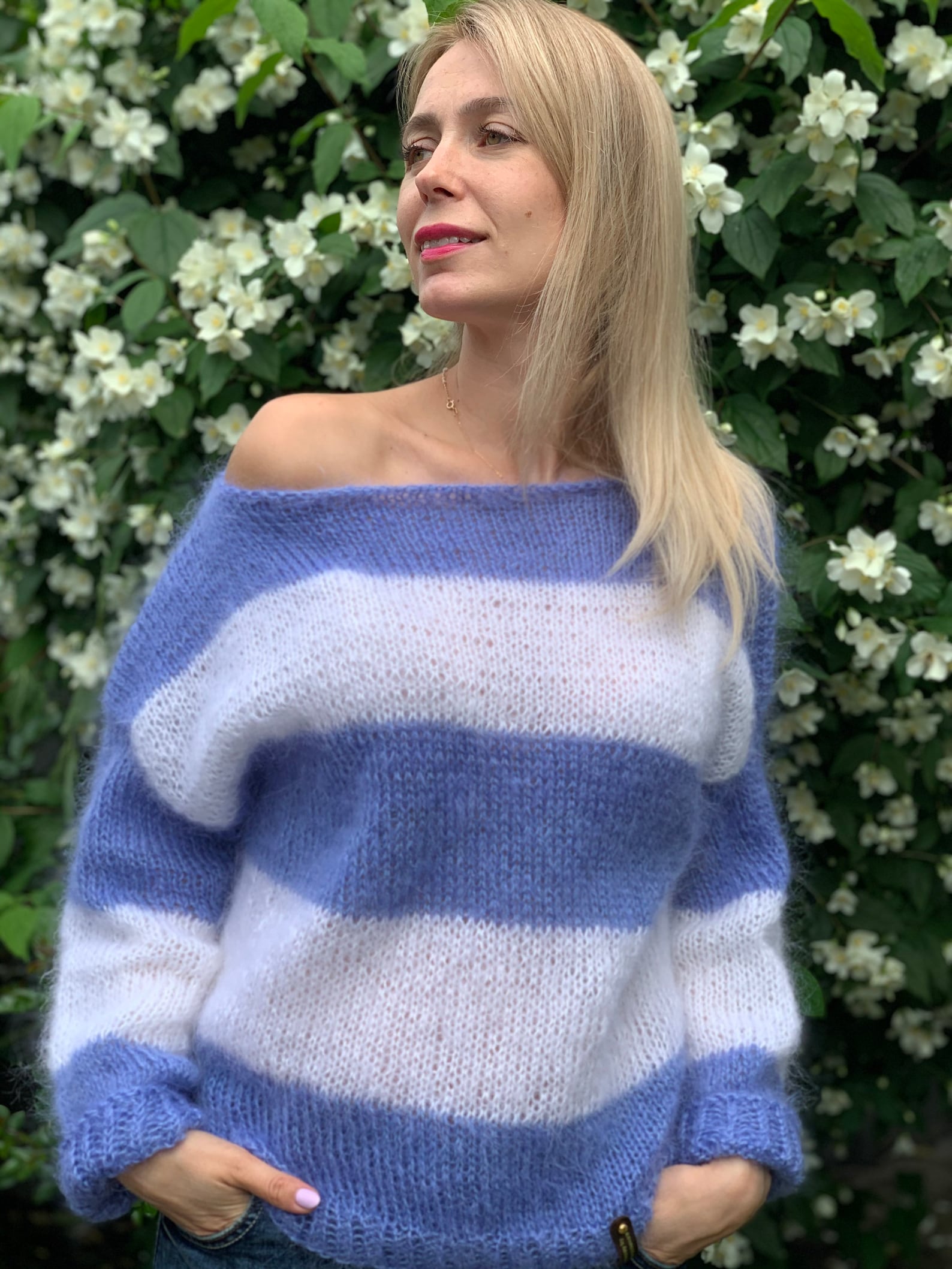 Mohair Sweater, Colorful Mohair Sweater, Striped Sweater, Pullover ...
