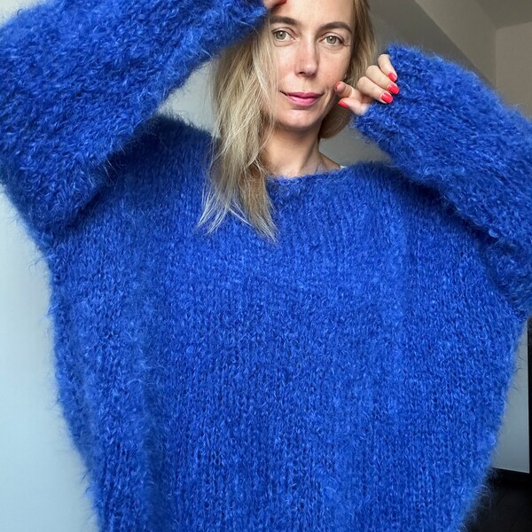 Royal Blue Chunky Sweater - Etsy