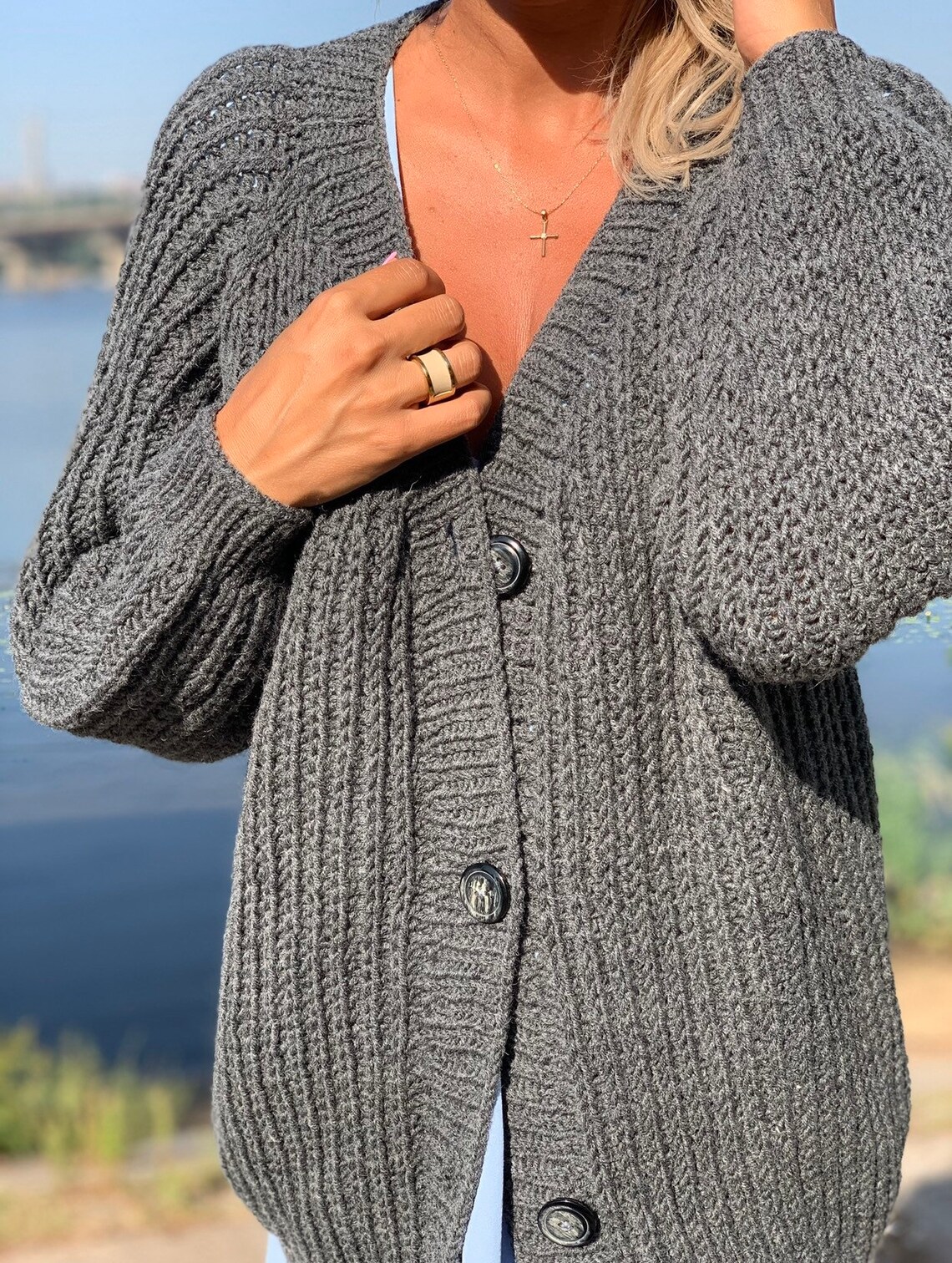 CARDIGAN Women Grey Wool Cardigan Wool Jacket Open Front - Etsy