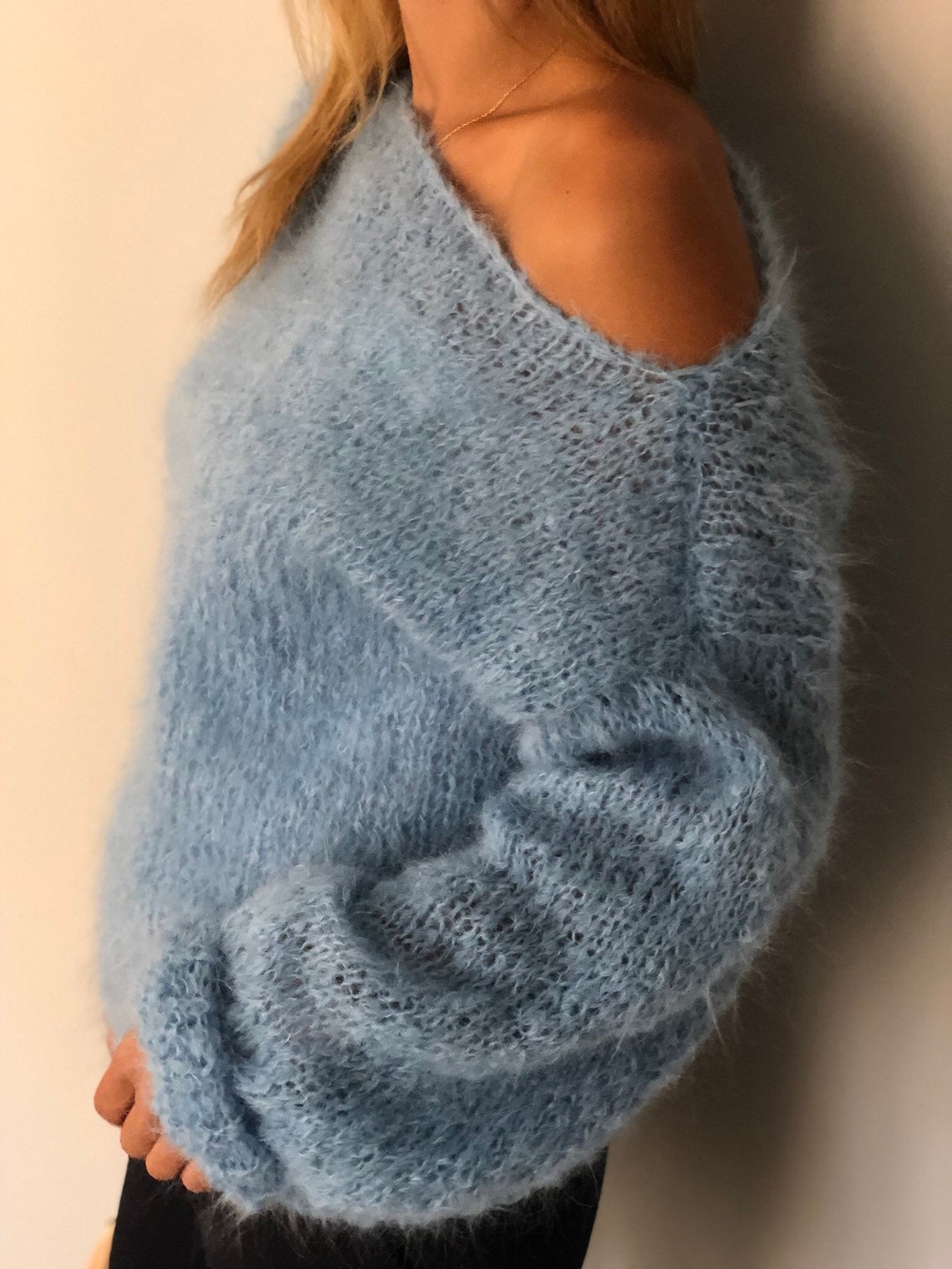 Pull Mohair pull bleu pull en laine pull bleu pull - Etsy France