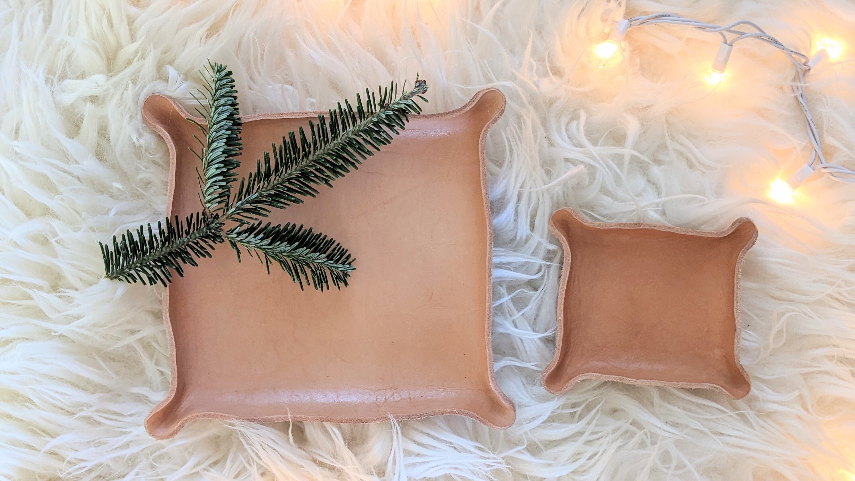 Leather Valet Tray | Catch All Tray Veg Tan | Natural Undyed Minimal ...