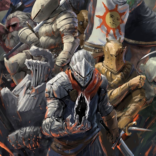 Dark Souls Characters Video Game Art Poster Etsy