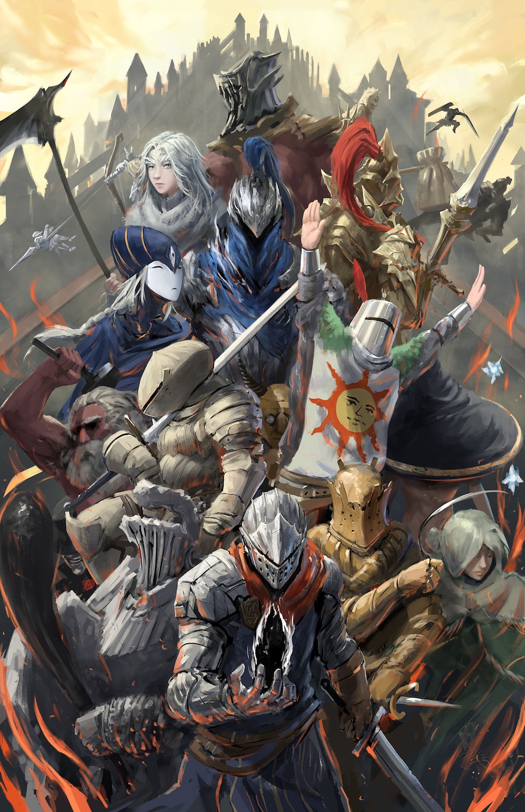 Dark Souls Characters - Video Game Art Poster - Etsy