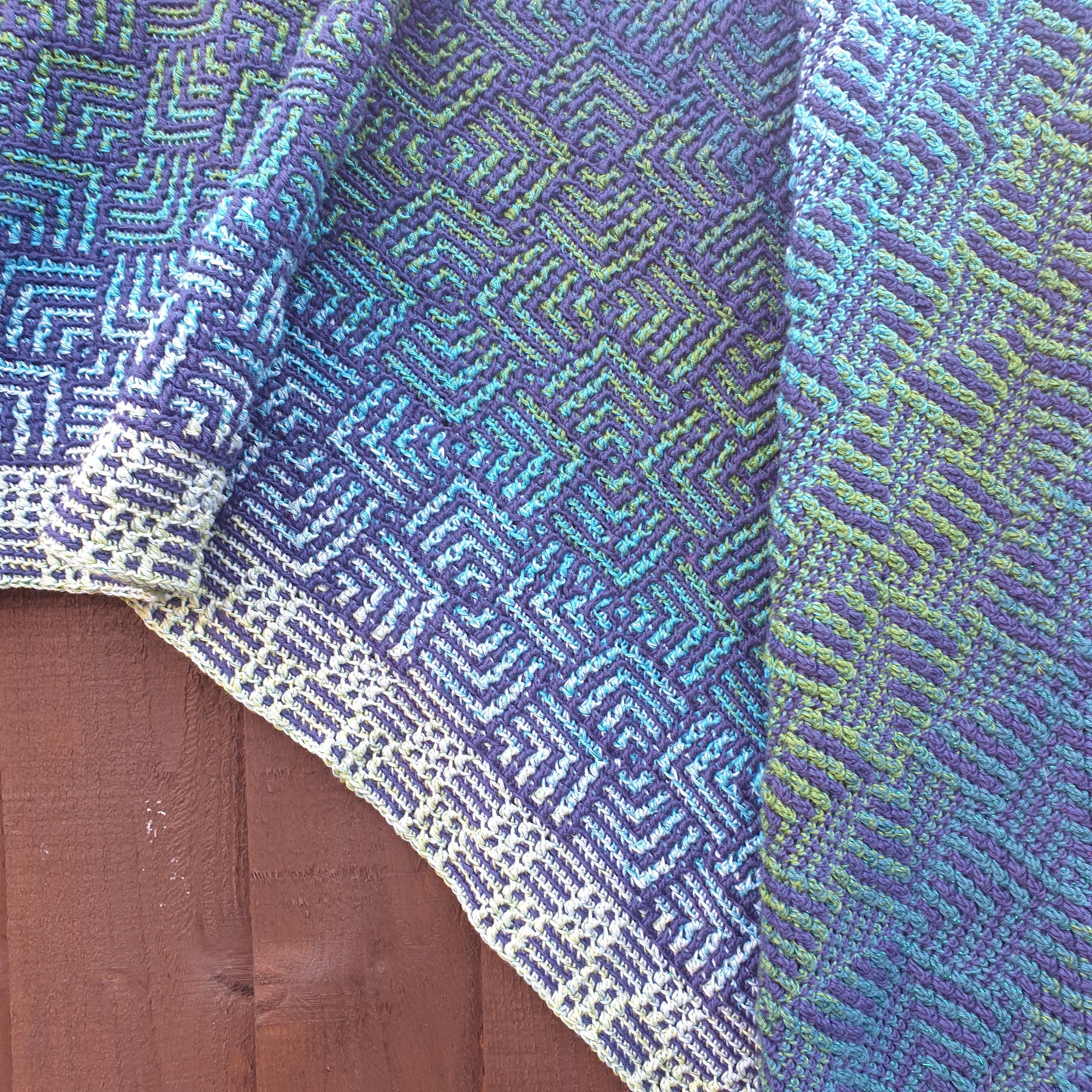 Mosaic Pinwheel Shawl; Adult; Mosaic Negative Stitch, Written Row by ...
