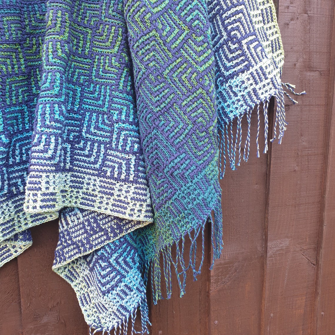 Mosaic Pinwheel Shawl; Adult; Mosaic Negative Stitch, Written Row by ...
