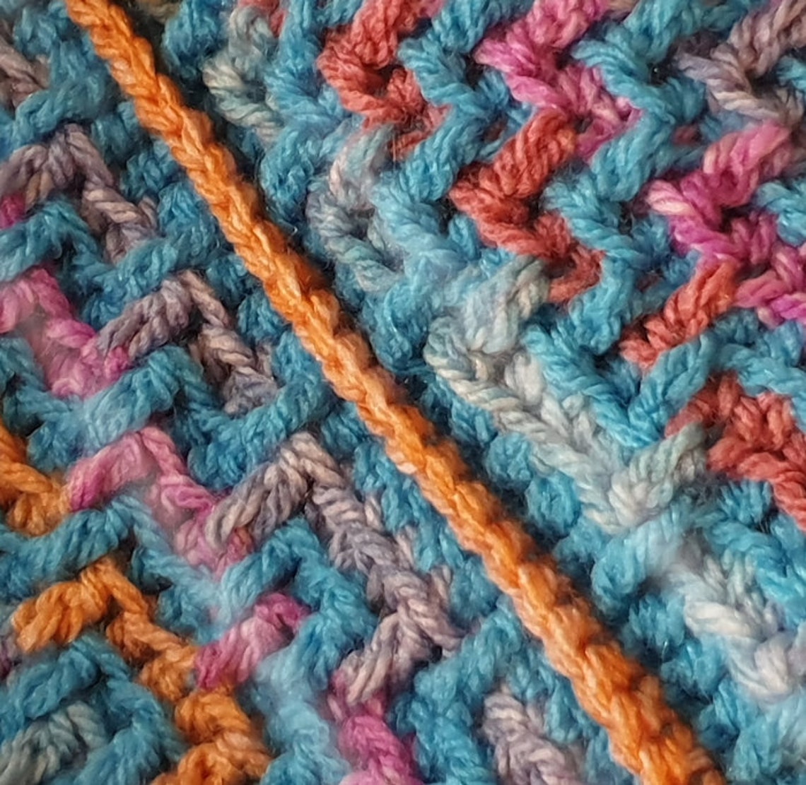 Mosaic Overlay Crochet Granny Square Afghan Blanket Pattern PDF Digital ...