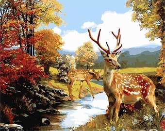 Paint by Number Deer | Etsy