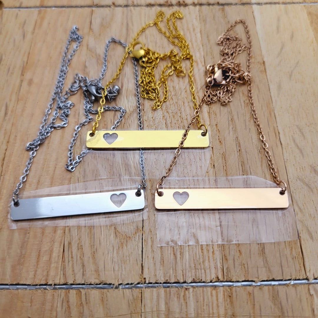 Laser Engraving Heart Necklace Pendant Jewelry Blanks - Stainless Steel ...