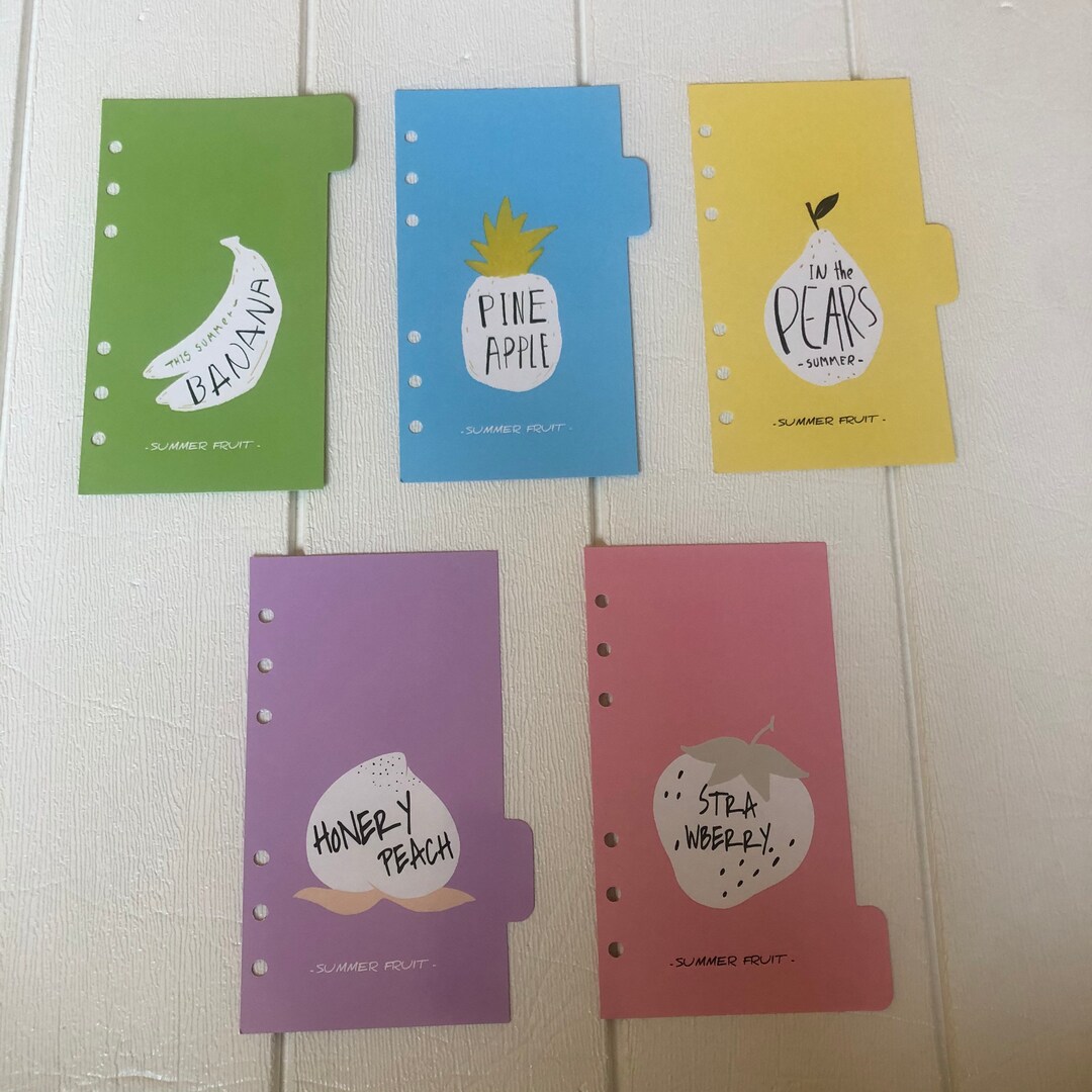 LV MM Agenda summer Fruit Planner Dividers/ Planner Inserts/ Set of 5 ...