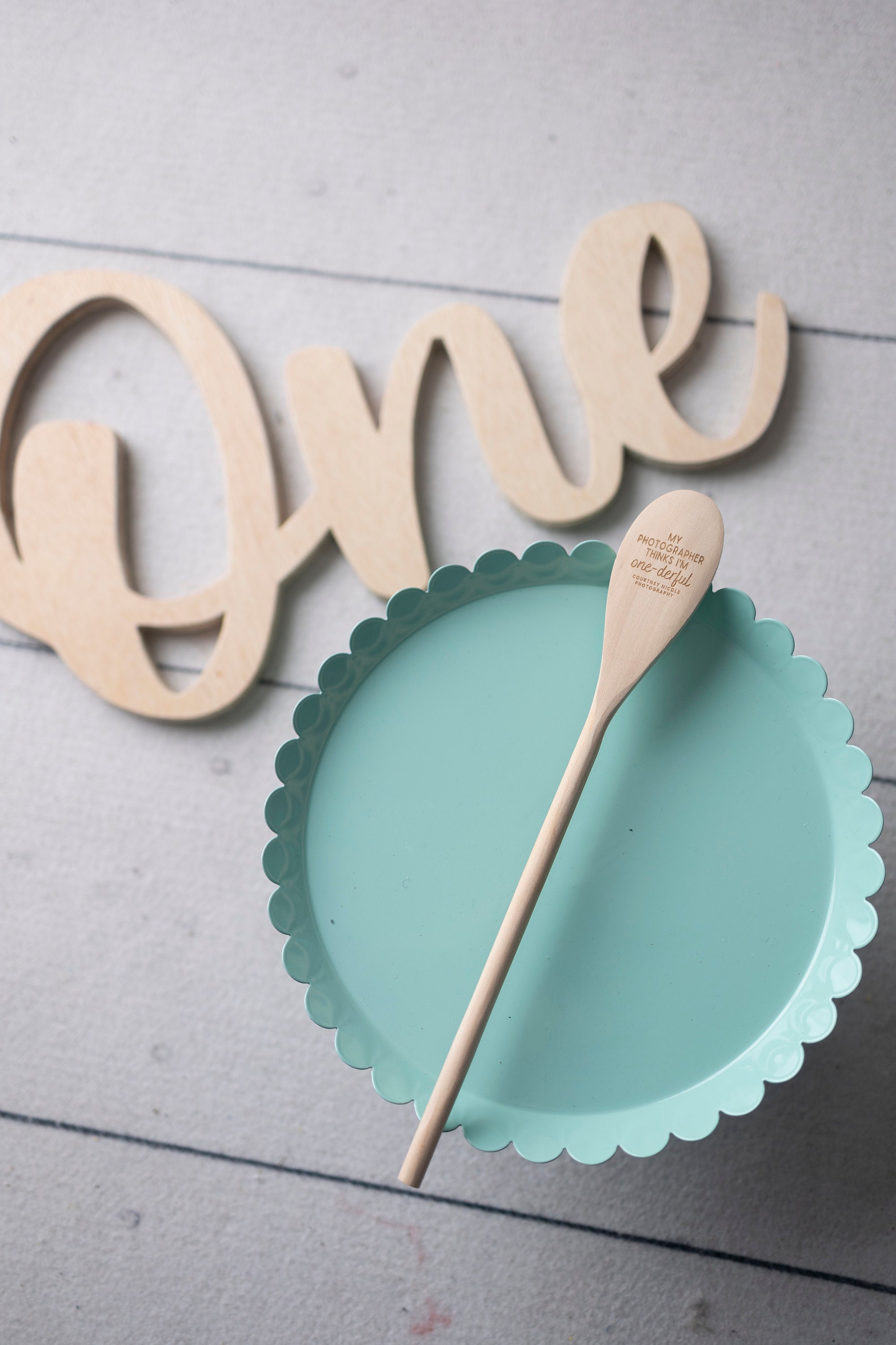 Cake Smash Wooden Spoon Laser Engraved Photography Business Name 1st ...