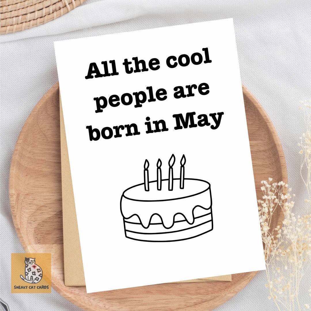 May Birthday Card, Funny Birthday Card, Birthday Card, Sister Birthday ...