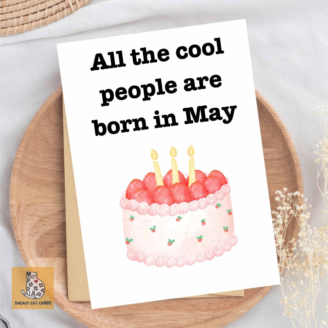 May Birthday Card, Funny Birthday Card, Birthday Card, Sister Birthday ...