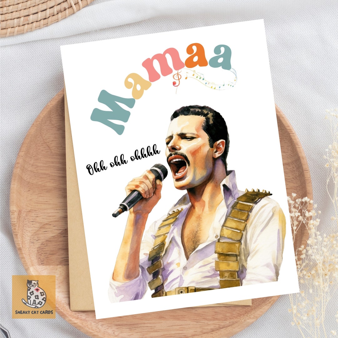 Freddie Mercury Mama Card: Bohemian Rhapsody Queen Greeting (A2 Size ...