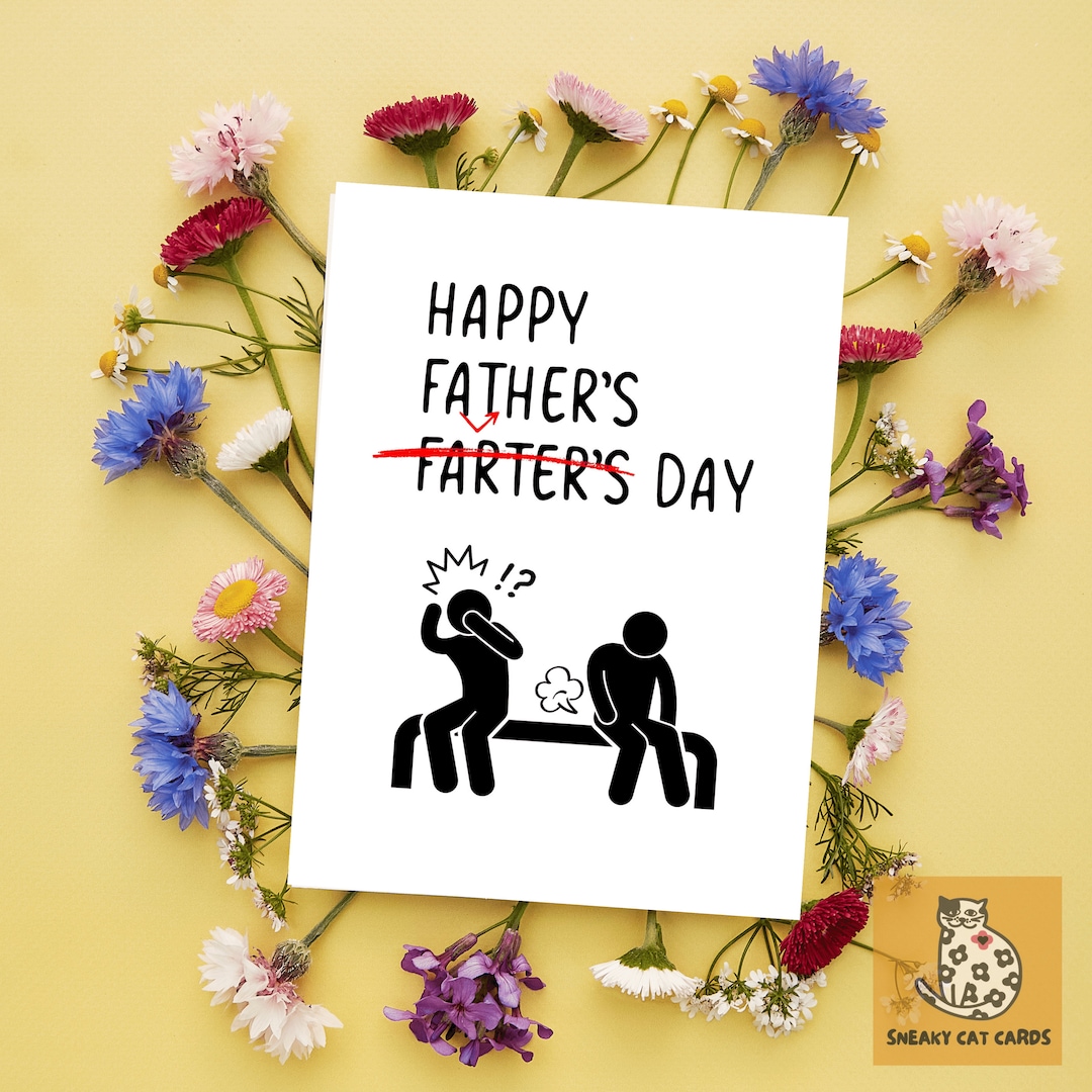 Funny Father's Day Card Happy Farter's Day Father's Day Gift Happy ...