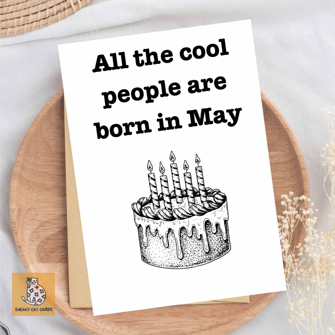 May Birthday Card, Funny Birthday Card, Birthday Card, Sister Birthday ...