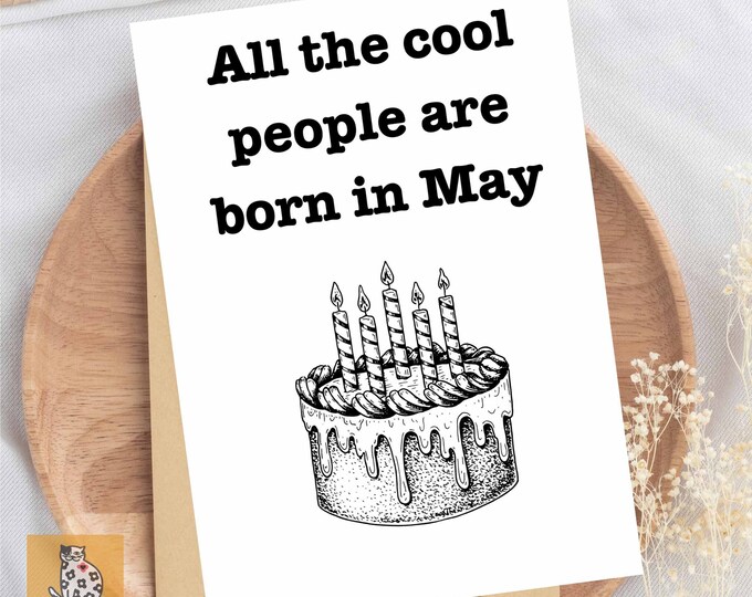 May Birthday Card, Funny Birthday Card, Birthday Card, Sister Birthday ...