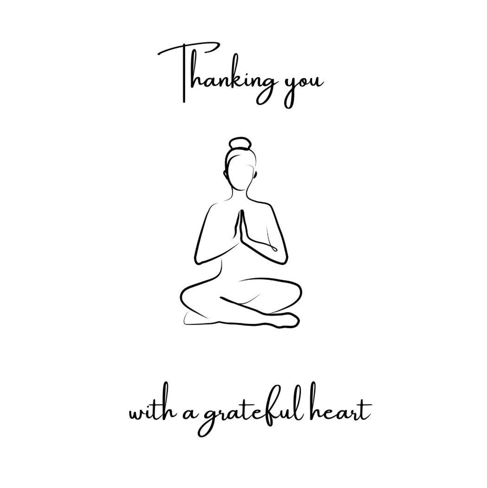 Yoga Thank You Card, Notecard With Envelope, Yoga Instructor Gift, Yoga ...