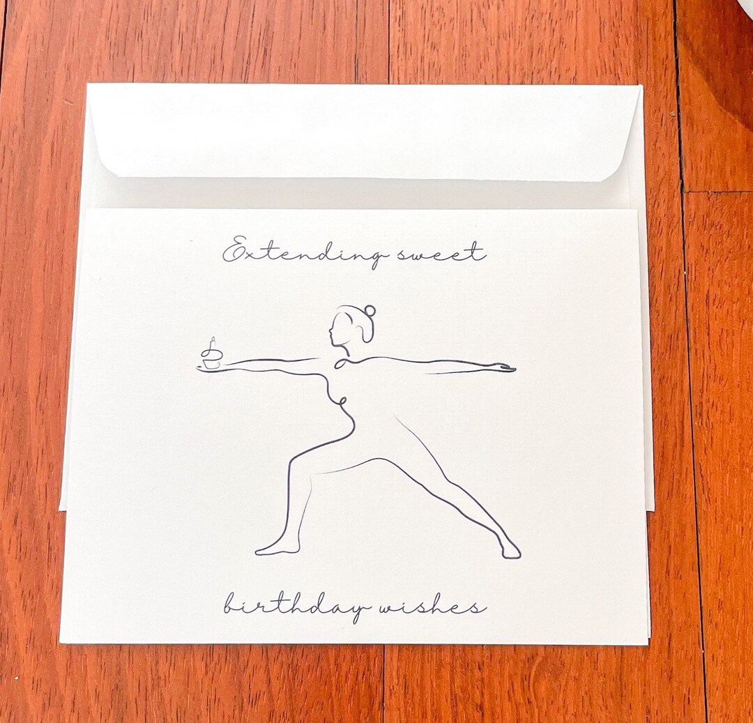 Yoga Birthday Card, Yoga Pose Card, Yoga Gift for Teacher, Yoga Gift ...