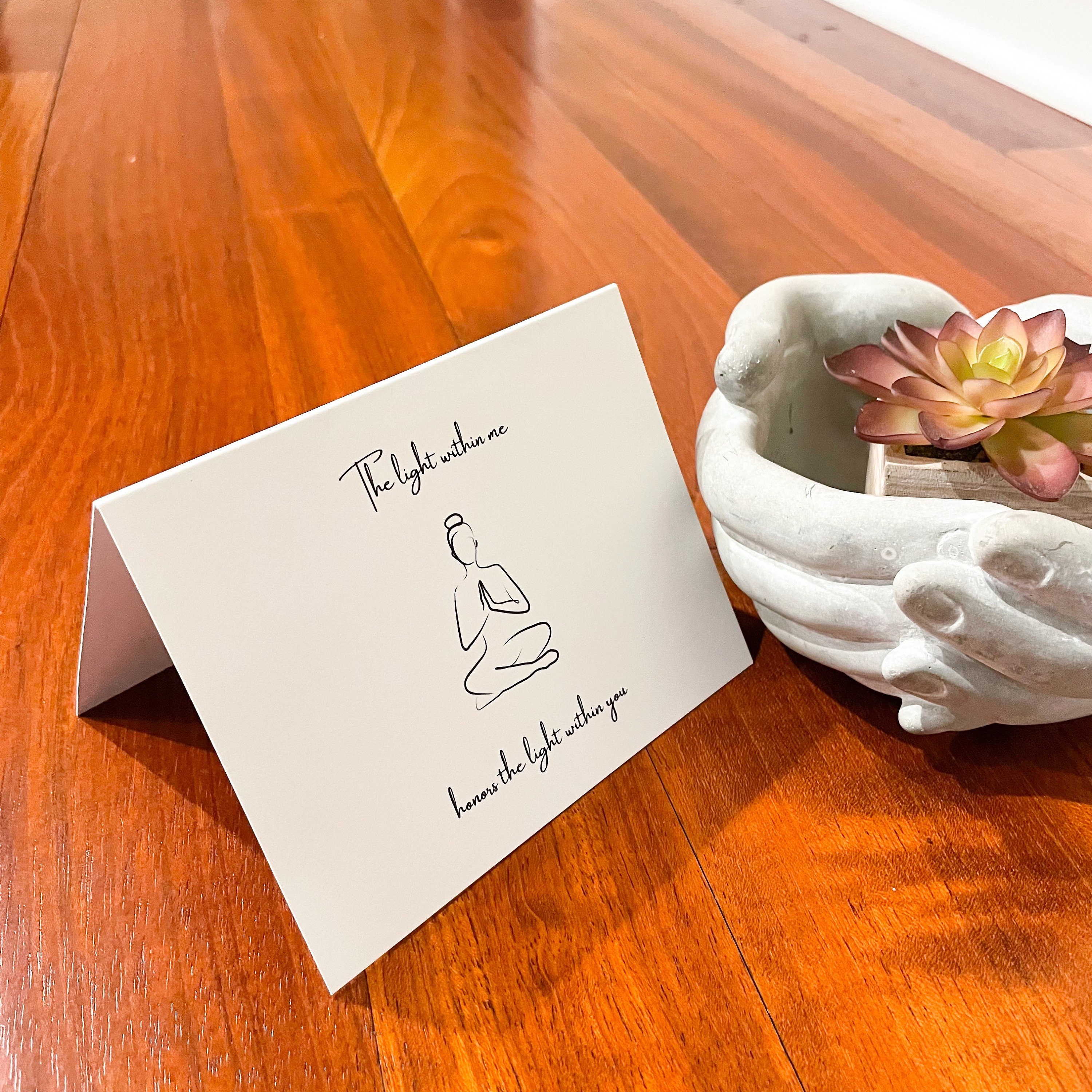 Namaste Card, Yoga Card, Yoga Teacher Gift, Thank You Card, Yoga Pose ...