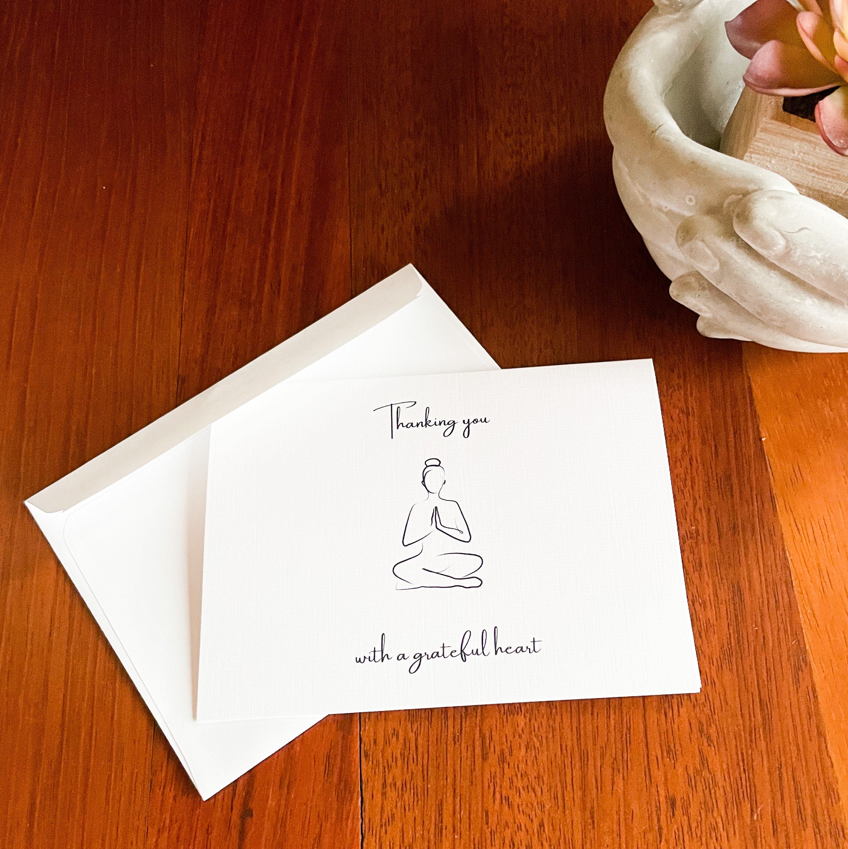 Yoga Thank You Card, Notecard With Envelope, Yoga Instructor Gift, Yoga ...
