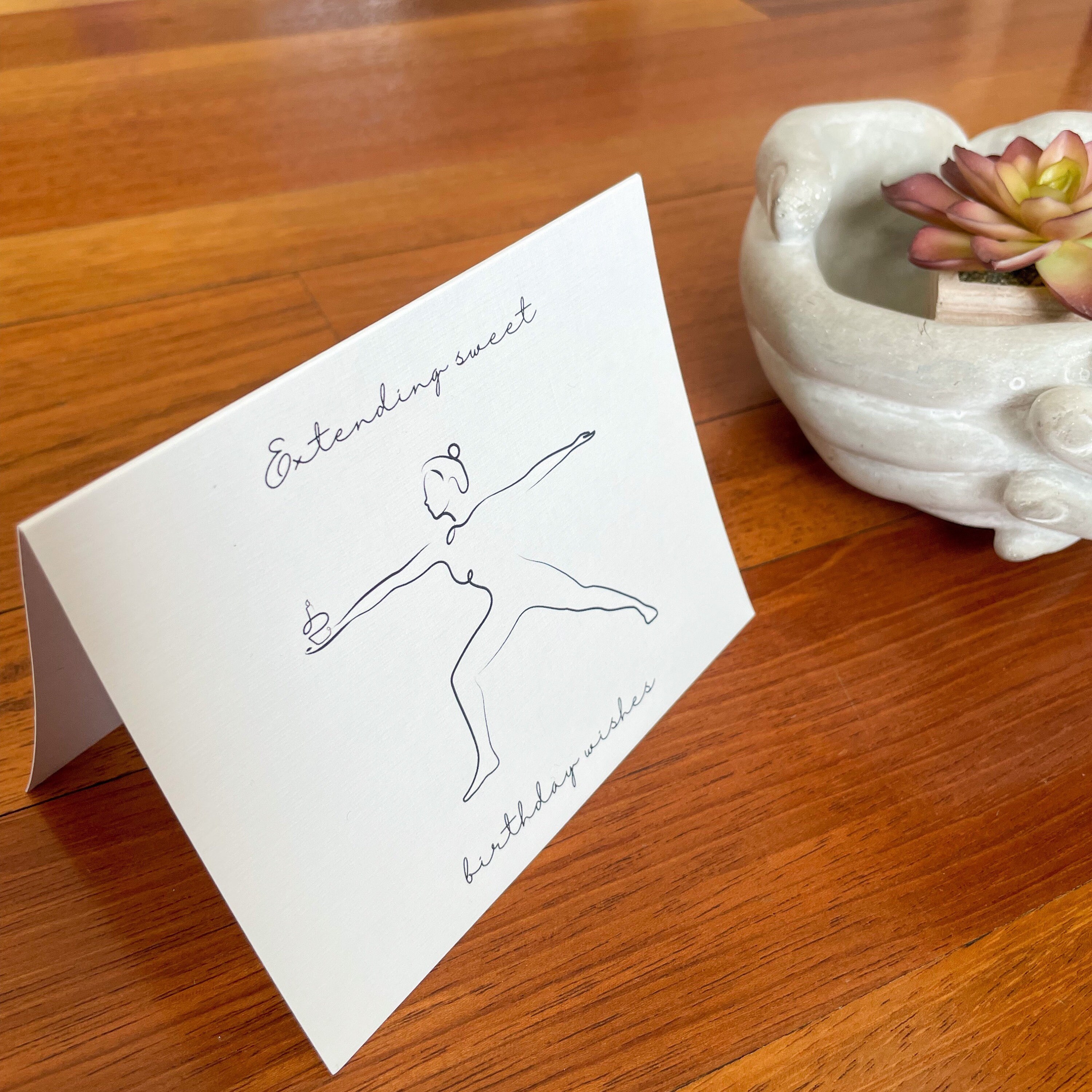 Yoga Birthday Card, Yoga Pose Card, Yoga Gift for Teacher, Yoga Gift ...