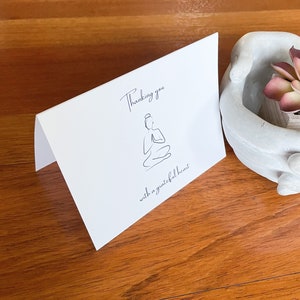 Yoga Thank You Card, Notecard With Envelope, Yoga Instructor Gift, Yoga ...