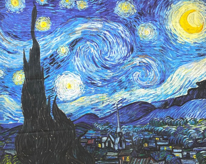 The Starry Night Super Sized 42 X 34 Vincent Van Gogh Cotton Fabric ...