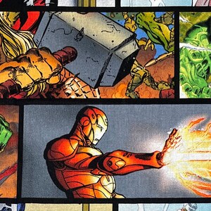 Marvel Avengers Assemble Horizontal Comic Patch Camelot Fabrics Style ...